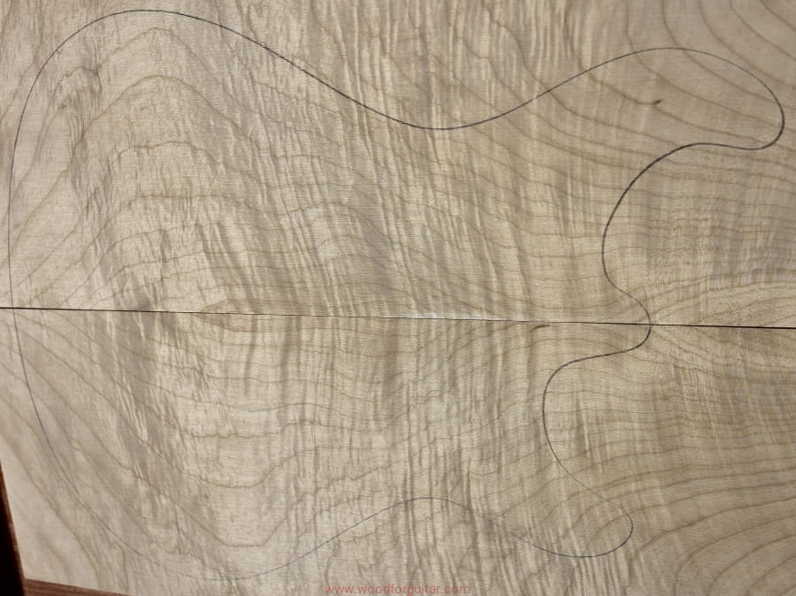 FLAME MAPLE guitar or bass body top blank, 20mm Wood For Guitar